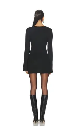 SNDYS. August Fluffy Mini Dress - Black