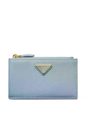 Prada Leather Card Holder - Blue