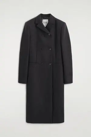 Cos Tailored Wool-twill Long Coat - Navy