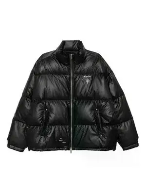 FIVE CM Logo Faux-leather Puffer Jacket