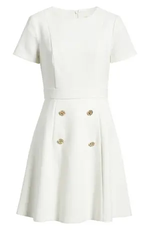 Eliza J Button Detail Fit & Flare Dress