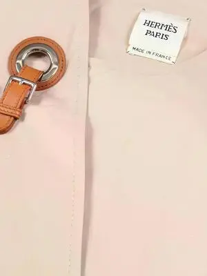 Hermès 2010s Wrap Coat With Leather Trim