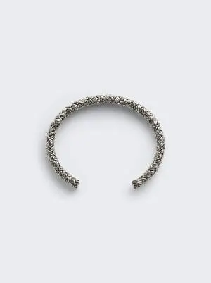 Bottega Veneta Intreccio Sterling Cuff Bracelet