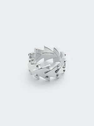 Bottega Veneta Rivet Sterling Ring - Silver
