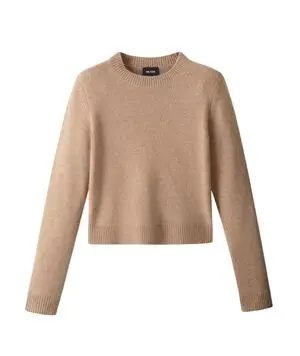 ME+EM Relaxed Cropped Cashmere Jumper - Camel Mélange
