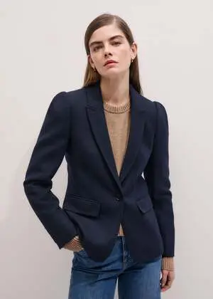 ME+EM Fitted Blazer With Pleated Sleeves