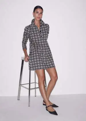 ME+EM Graphic Jacquard A-line Dress