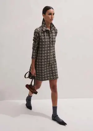 ME+EM Graphic Jacquard A-line Dress