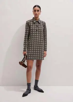 ME+EM Graphic Jacquard A-line Dress