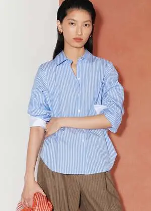 ME+EM Striped Double Cuff Shirt