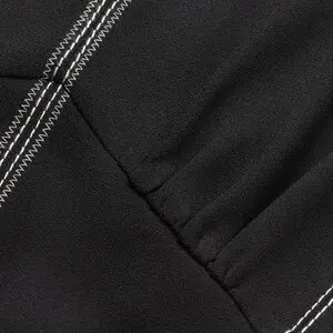 ME+EM Contrast Stitch Midi Dress - Black
