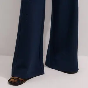 ME+EM Cable Jacquard Wide-leg Trousers - Navy