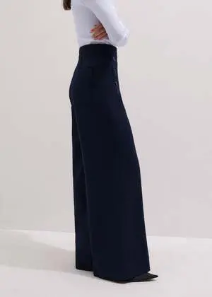 ME+EM Button Front Wide-leg Trousers