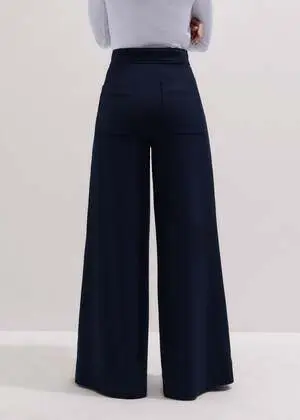 ME+EM Button Front Wide-leg Trousers