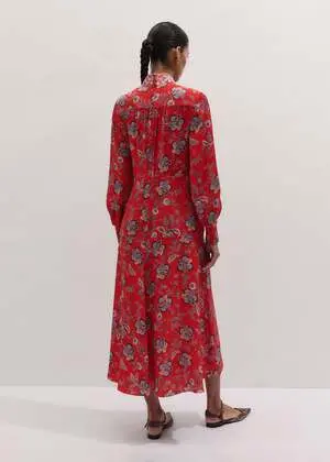 ME+EM Fit & Flare Paisley Print Maxi Dress
