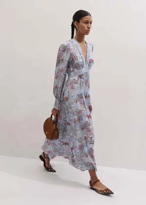 Blue Paisley Print Dresses