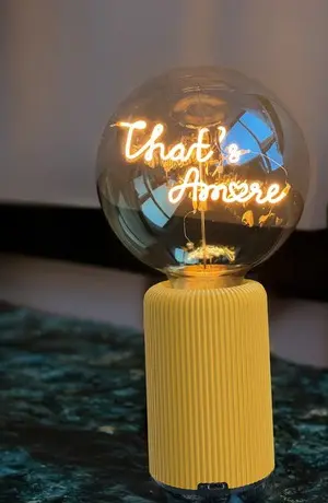 MESSAGE IN THE BULB That's Amore Bulb Portable Table Lamp