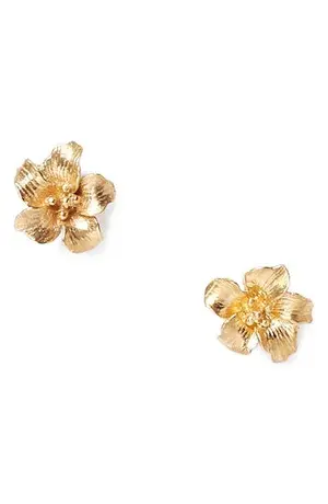 Chan Luu Hibiscus Stud Earrings - Yellow Gold