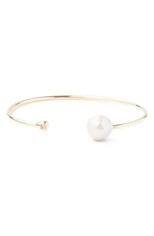 Chan Luu Diamond And Freshwater Pearl Cuff Bracelet - White Pearl