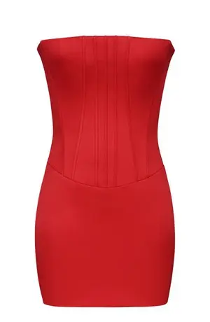 House Of Cb Laila Strapless Mini Dress - Red