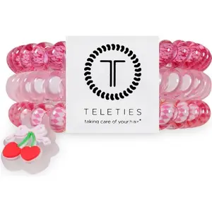 TELETIES Coil Hair Ties - Cherry Bomb