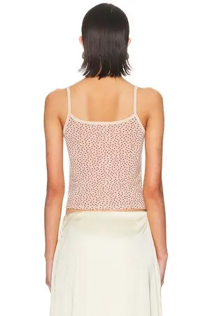 R13 Polka Dot Cami Top - Red Mini Polka Dot On Tan