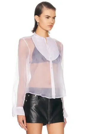 R13 Pleated Silk Tuxedo Shirt