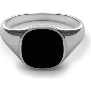Miansai Olympus Enamel Signet Ring - Silver/polished Black