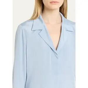 Lafayette 148 New York Pleated Button-down Shirt - Cloud