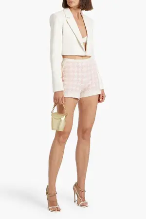 Balmain Houndstooth Jacquard-knit Shorts
