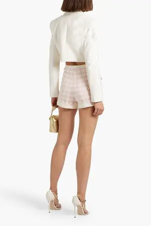 Balmain Houndstooth Jacquard-knit Shorts