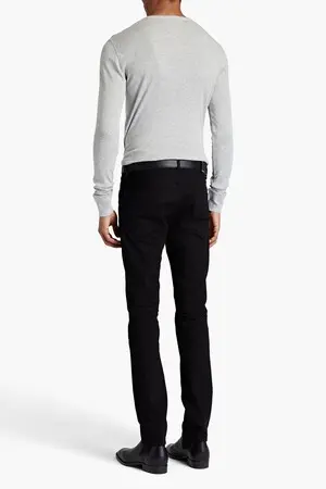TOM FORD Cotton And Modalblend Jersey Henley Tshirt - Light Gray