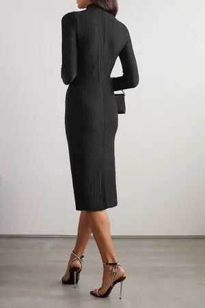 TOM FORD Ribbed Cotton-blend Midi Dress