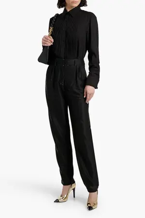 TOM FORD Pintucked Lyocell And Silk-blend Shirt