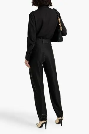 TOM FORD Pintucked Lyocell And Silk-blend Shirt