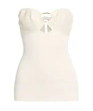 TOM FORD Strapless Embellished Stretch-knit Top - Ecru