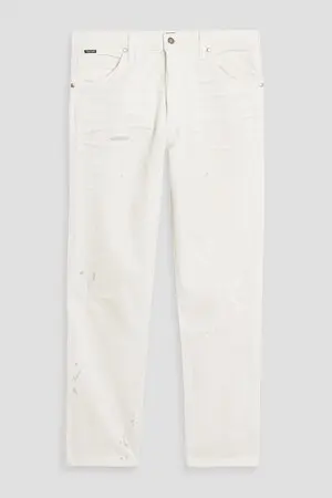 Men's Painted White Jeans