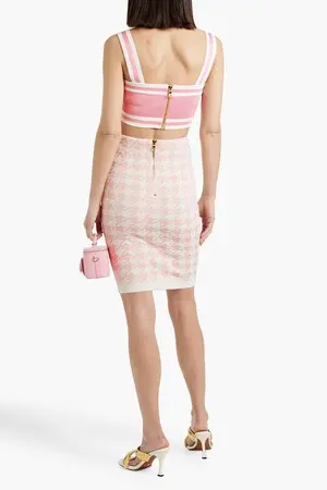 Balmain Jacquard-knit Mini Pencil Skirt