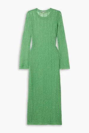 Stella McCartney Open-knit Alpaca-blend Midi Dress