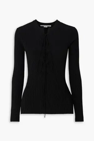 Stella McCartney Lace-up Ribbed-knit Top