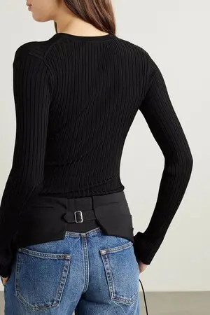 Stella McCartney Lace-up Ribbed-knit Top