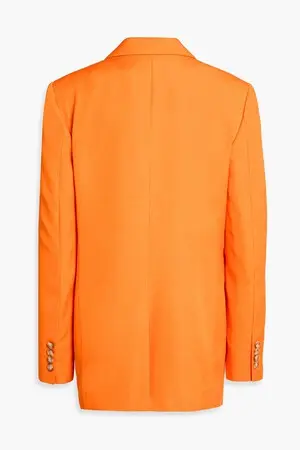 Stella McCartney Double-breasted Slub Woven Blazer - Bright Orange