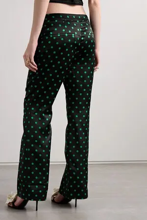 Balmain Polka Dot Duchess-satin Flared Pants