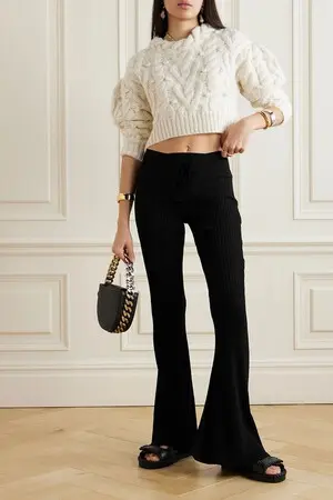 Stella McCartney Ribbed-knit Flared Pants