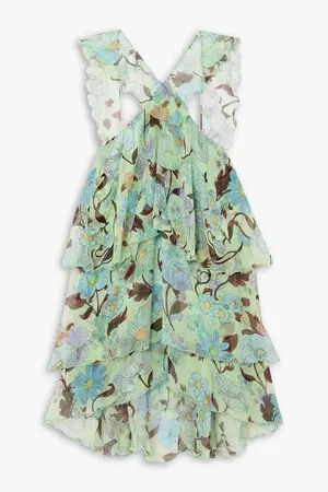 Stella McCartney Ruffled Floral-print Halterneck Mini Dress