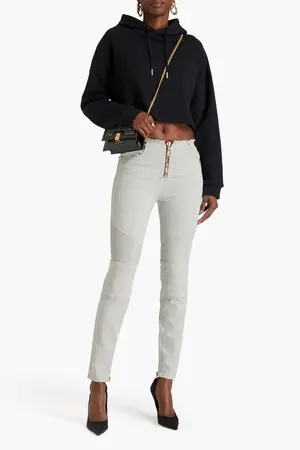 Balmain Studded High-rise Slim-leg Jeans