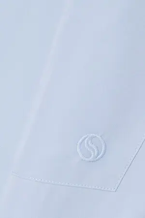 Stella McCartney Asymmetric Cotton-poplin Shirt Dress - Sky Blue