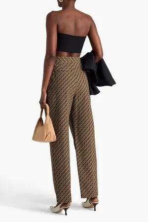 Stella McCartney Pleated Jacquard Tapered Pants