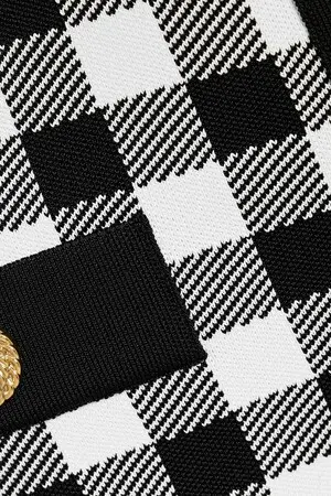 Balmain Checked Jacquard Knit Mini Skirt - Black