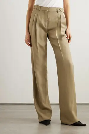Stella McCartney Pleated Woven Straight-leg Pants
